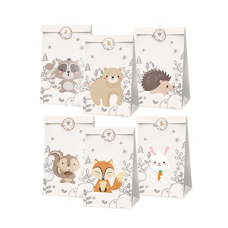 Paper Party Bag | Woodland Animal | 12 Pcs | iKids