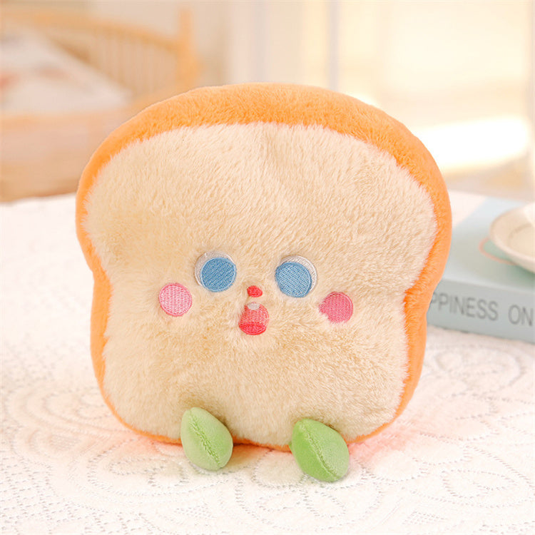 Toast Small Fluffy Plushie Cushion | Soft Breakfast Cuddly Plush Toy ...