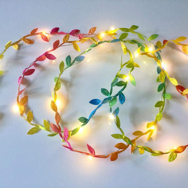 Colour Leaf LED Fairy String Lights Garland Battery-operated Christmas ...