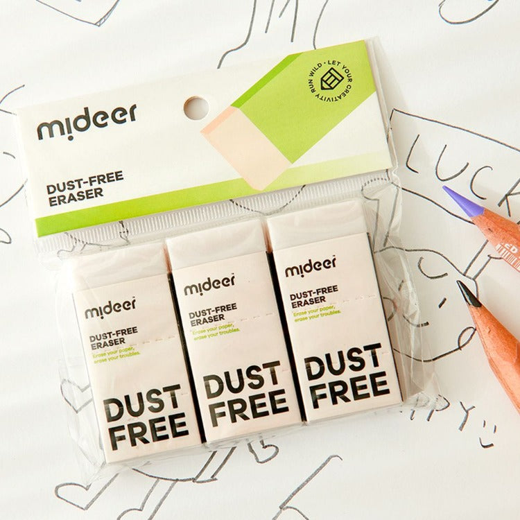 Mideer - Dust Free Eraser - Pack of 3 | Back to School Educational – iKids