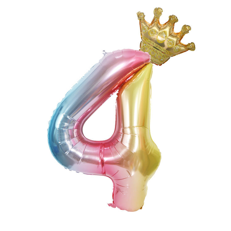 Crown Birthday Balloon | Number 4 | iKids